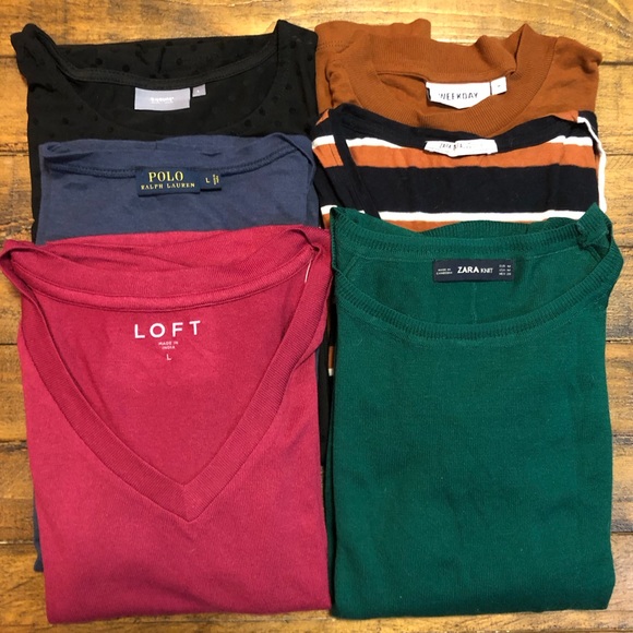 Zara | Tops | Lot Of 6 M And L Tops Zara Weekday Polo Loft And B Young ...
